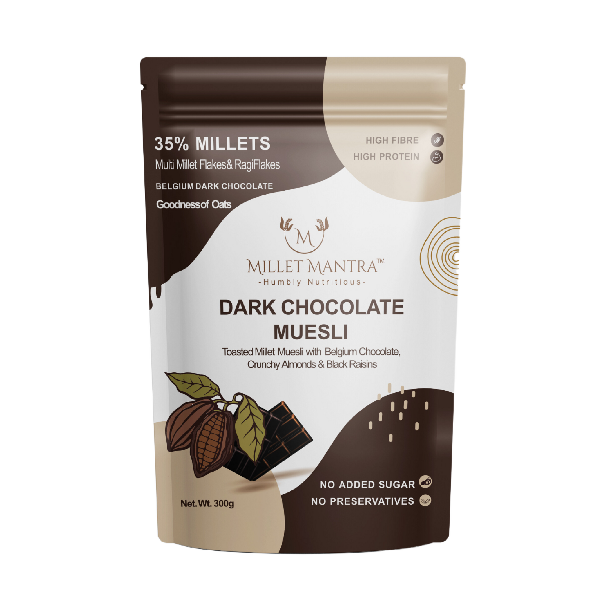 Dark Chocolate Millet Muesli 300g – milletmantra